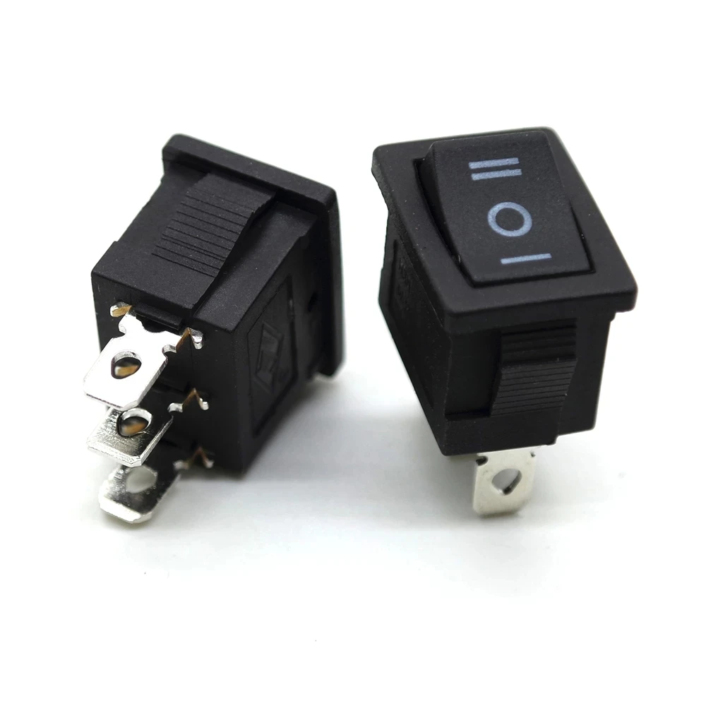 Snap-in Botão Interruptor, Mini Interruptor Preto, 3 Pin, 6A, 250VAC ...