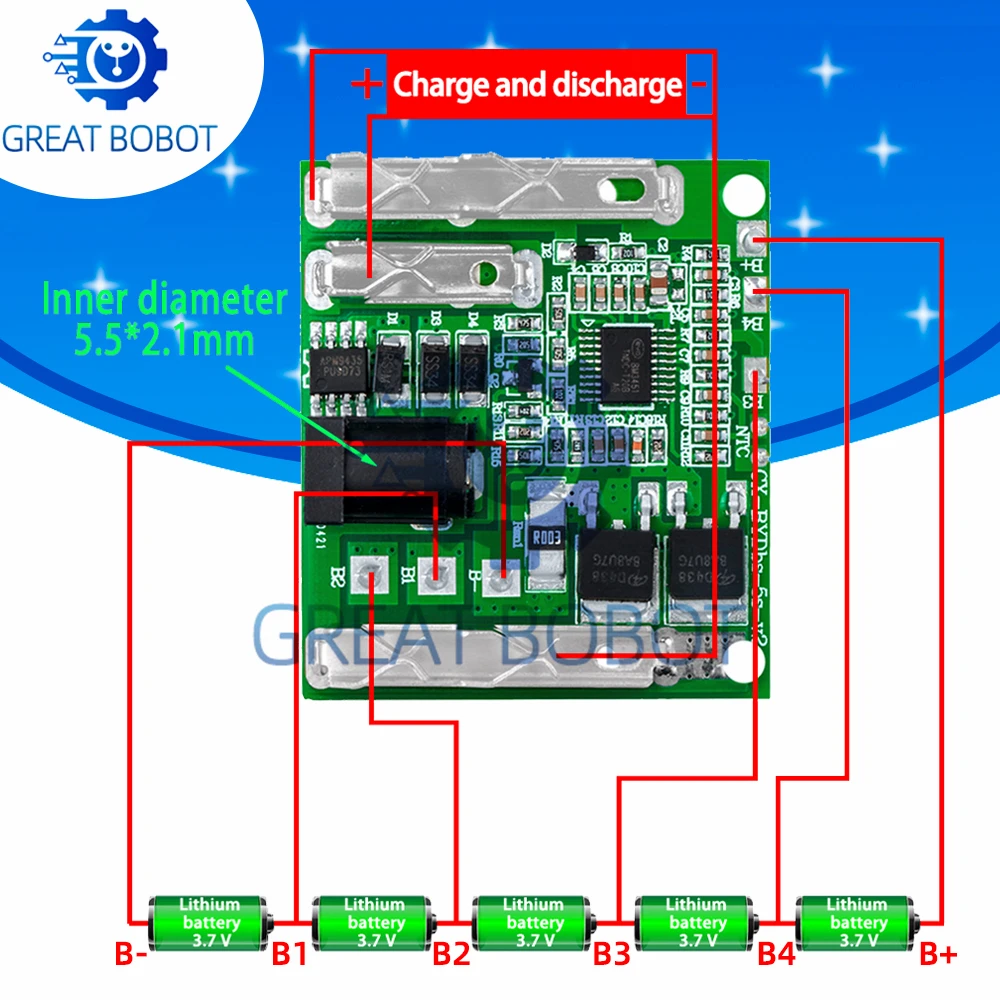 5S-18V-21V-20A-Battery-Charging-Protection-Board-Li-Ion-Lithium-Battery ...