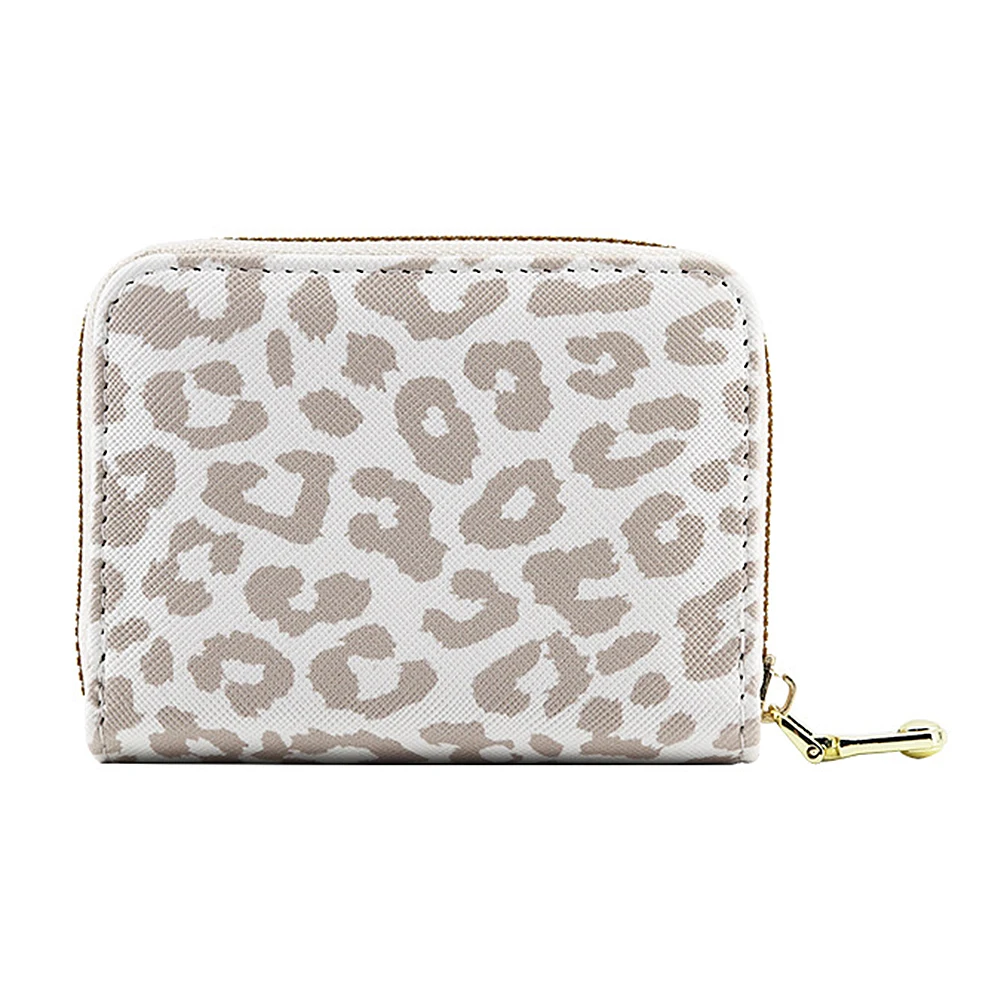 White-Leopards-Print-Zipper-Card-Bag-Wear-Resistant-Ultra-thin-Card ...