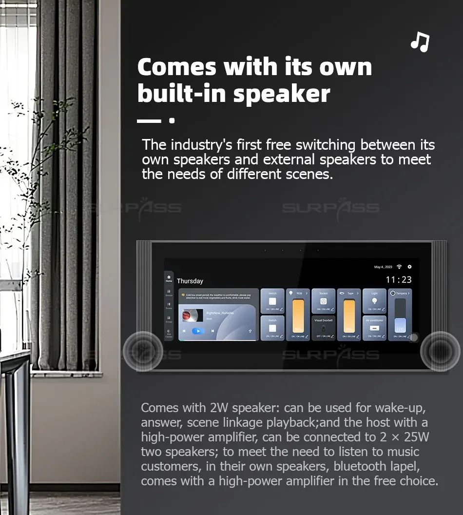 Smart Home Tuya Wifi Zigbee 12.3 Inch in-Wall Amplifier Android 11 ...