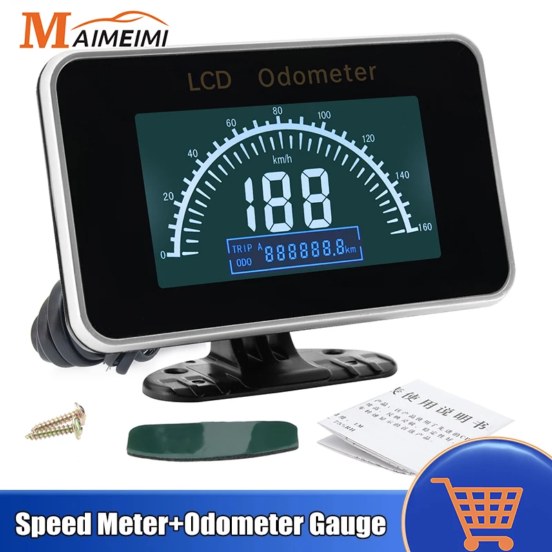 Speedometer-0-160KM-H-Speed-Meter-Odometer-Gauge-12V-24V-Car-Truck ...
