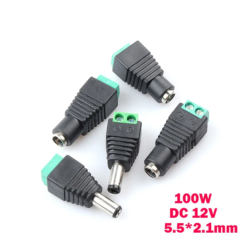 5pairs-DC-12V-Male-Female-Connectors-2-1-5-5mm-Power-Plug-Adapter-Jacks ...