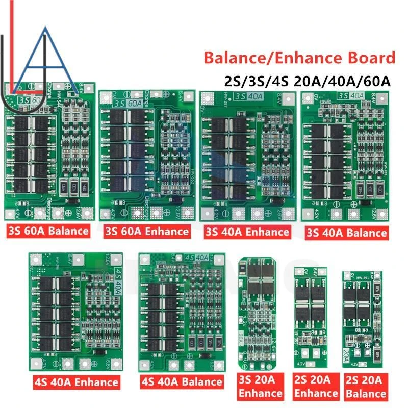 3s 4s 40a 60a Li-ion Lithium Battery Charger Protection Board 18650 Bms ...