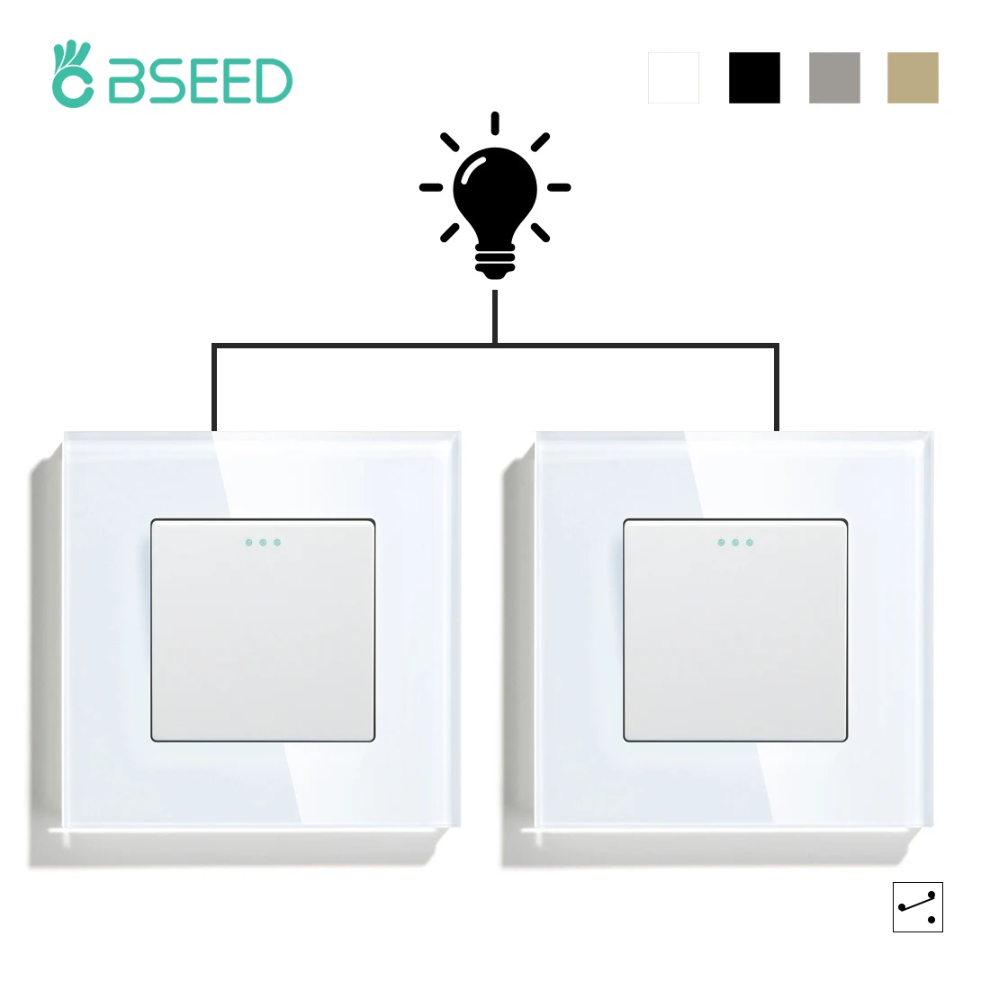 BSEED 1/2/3Gang Wall Switches 2Way Mechanical Light Switch On Off For ...
