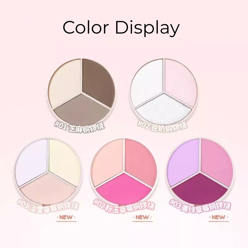 Leemember-Tri-color-Face-Shadow-Palette-Dorayaki-Bronzer-Highlighter ...