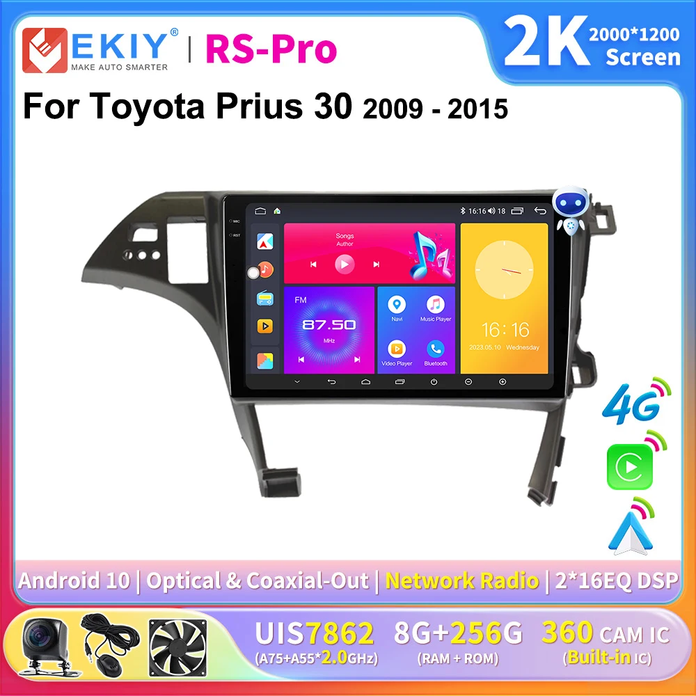 EKIY-2K-Screen-CarPlay-Radio-For-Toyota-Prius-XW30-2009-2015-Android ...