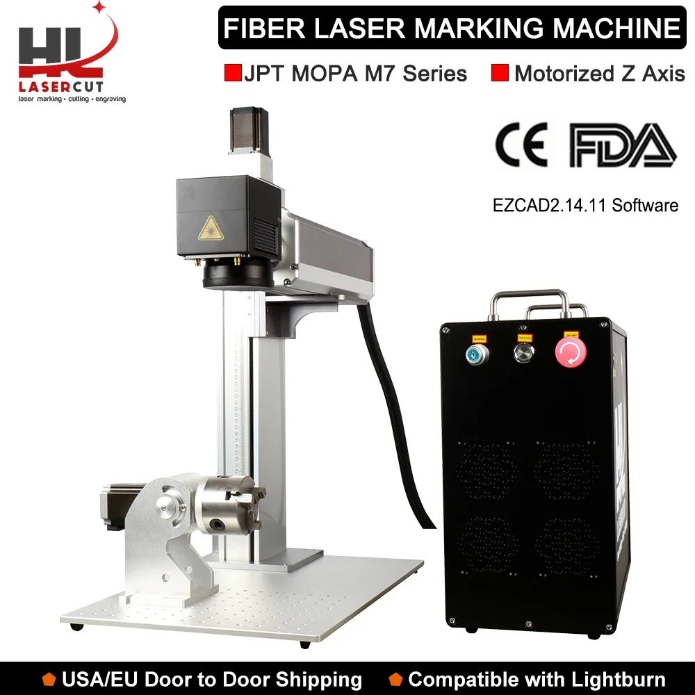 JPT MOPA M7 100W Fiber Laser Marking Machine Color Marking Steel with ...