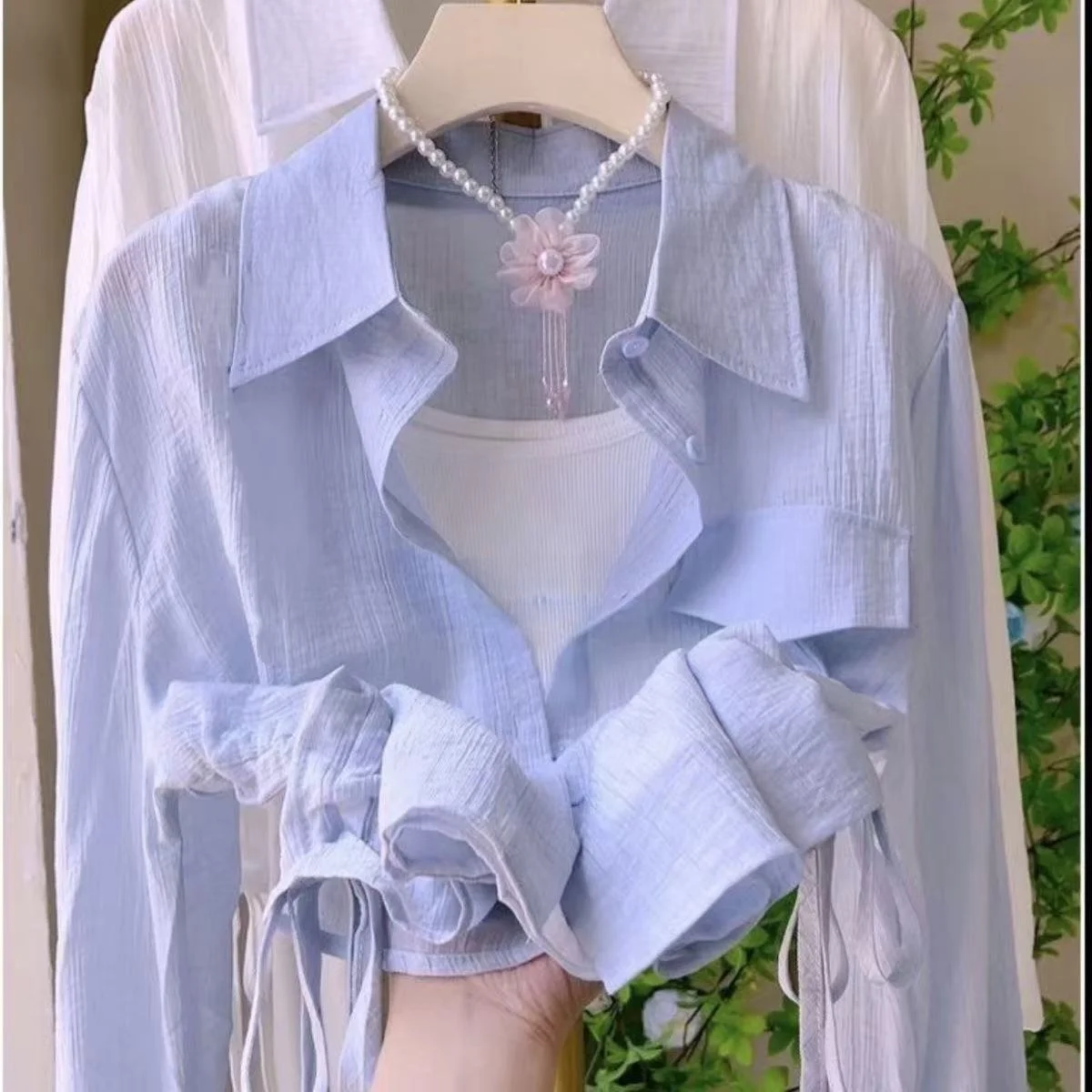 White ort Svel Ne Long Sve irt Women's Summer New Sle Commute Korean ...