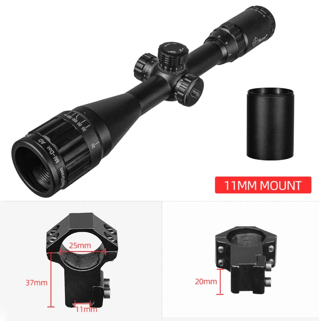 NSIRIUS 3-9x40 AOE Red & Green illuminated Mil Dot Rifle Scope ...