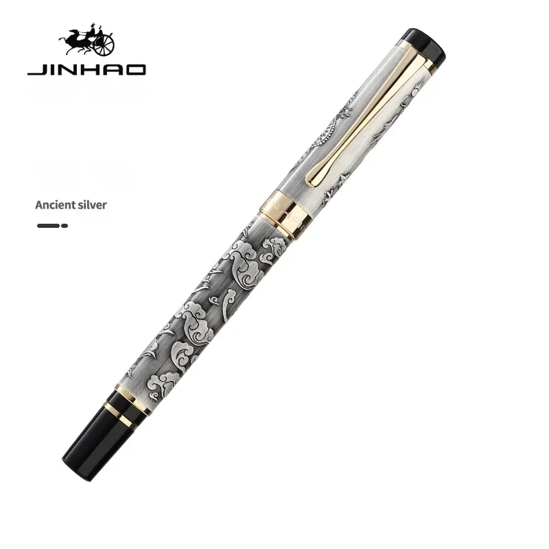 Jinhao 5000 Luxury Metal Fountain Pen Business Beautiful Dragon Texture ...