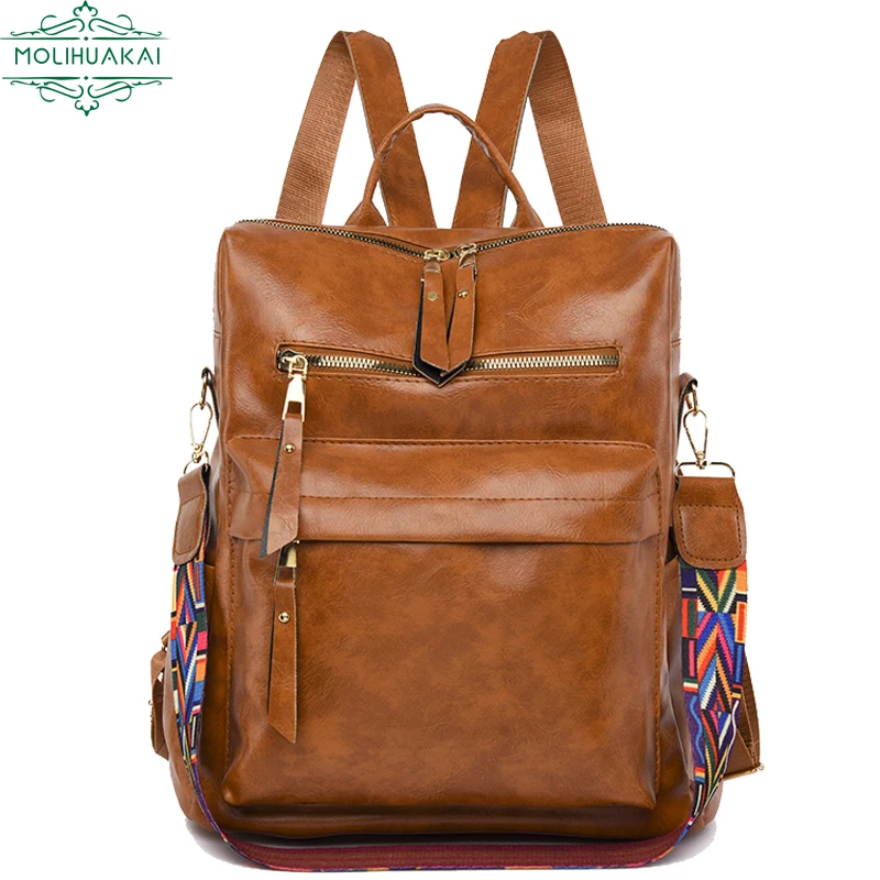 New-Women-Backpacks-High-Quality-Leather-Backpack-Fashion-School-Bags ...