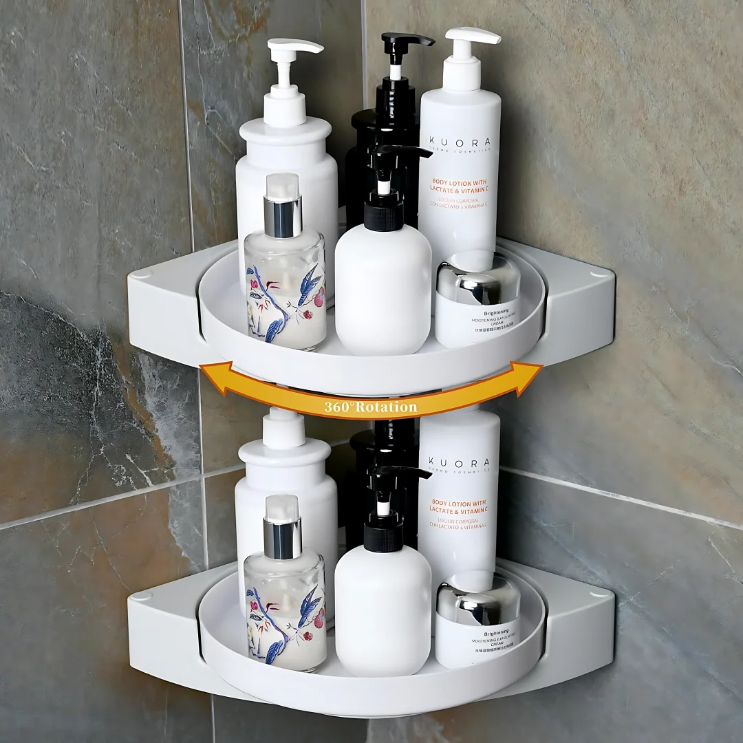 360-Rotate-Shower-Organizer-Shelves-Bathroom-Swivel-Shelf-Kitchen ...