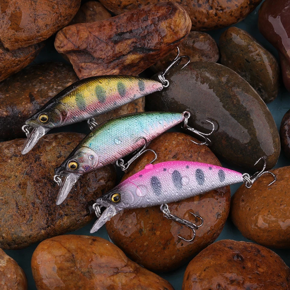 WALK FISH 55mm 5.2g Minnow Lure Sinking Fishing Freshwater Trout Pike ...