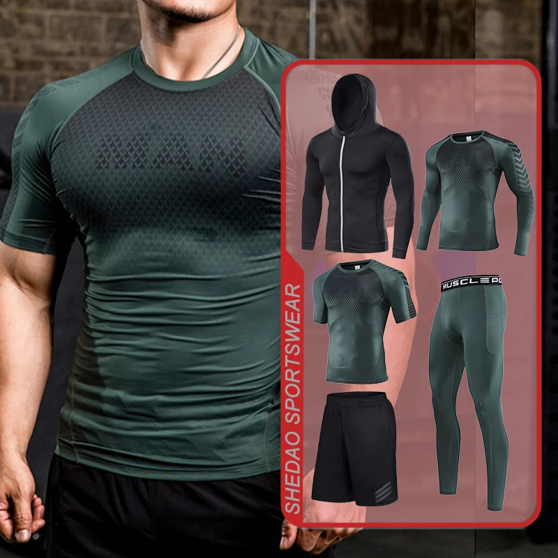 Mens-Running-Sports-Compression-Sportswear-Set-Gym-Jogging-Tight ...
