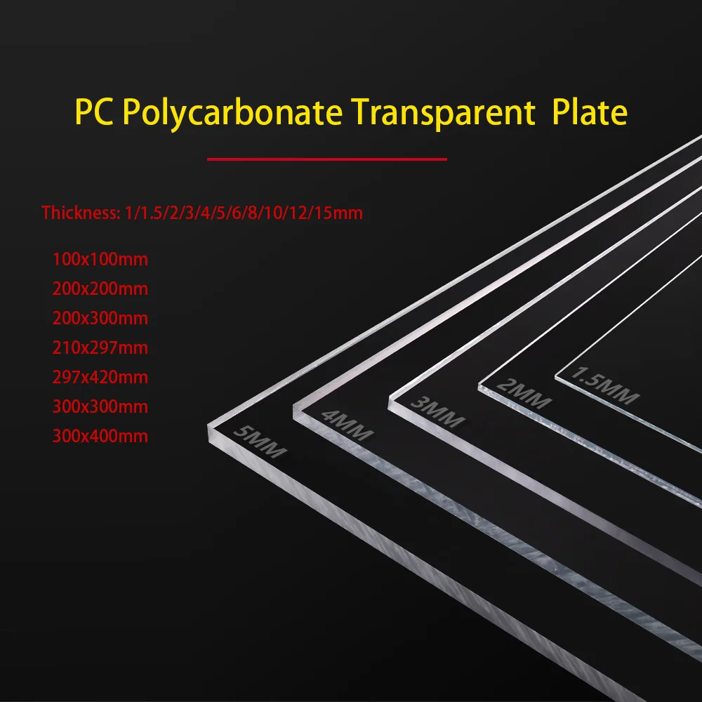 1PCS Thick 1-50mm PC Polycarbonate High Transparent Plastic Sheet Hard ...