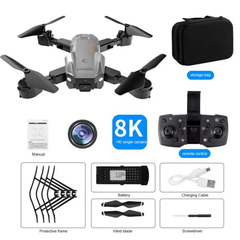 Q6 Rc Drone 8k Quadcopter Com Câmera Evitar Obstáculos 2.4g Longa ...