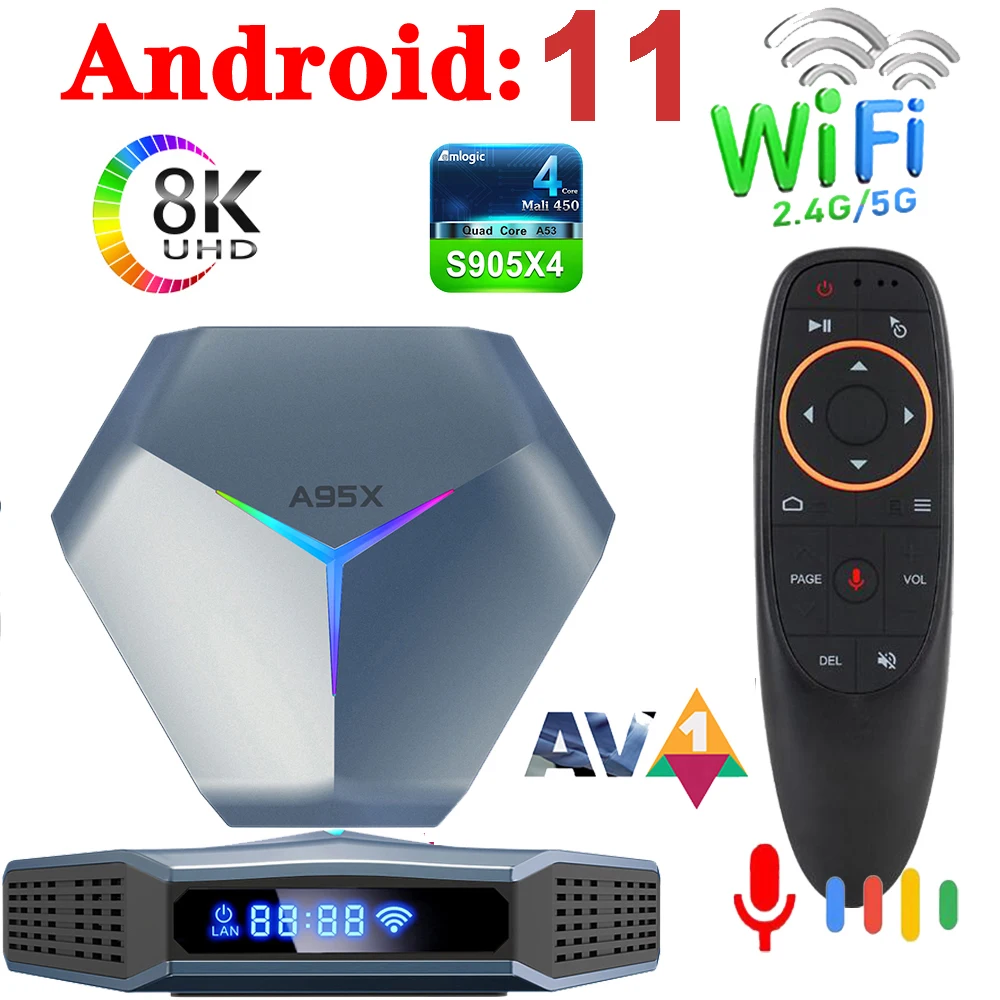 E-India A95X F4 Amlogic S905X4 Smart Android 11 TV Box 4K, 04/17/2024