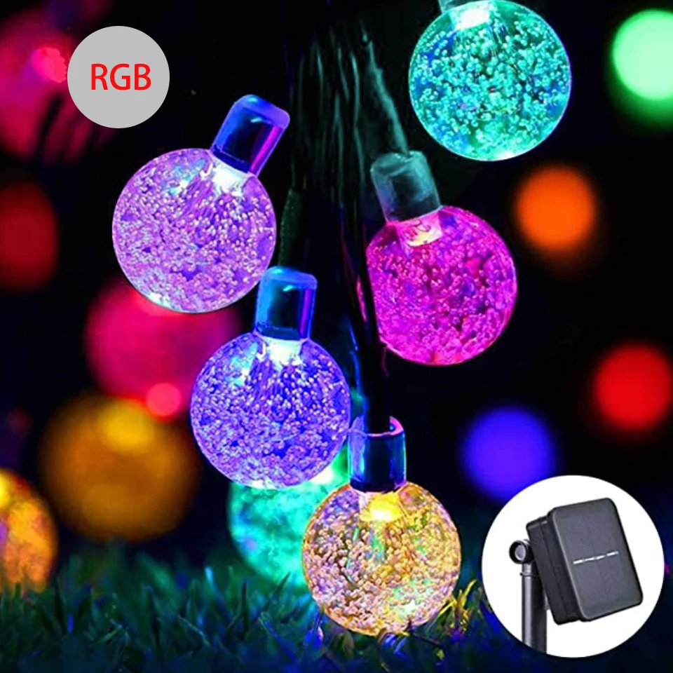 Solar-String-Lights-Crystal-Globe-Light-with-8-Mode-Waterproof-Solar ...