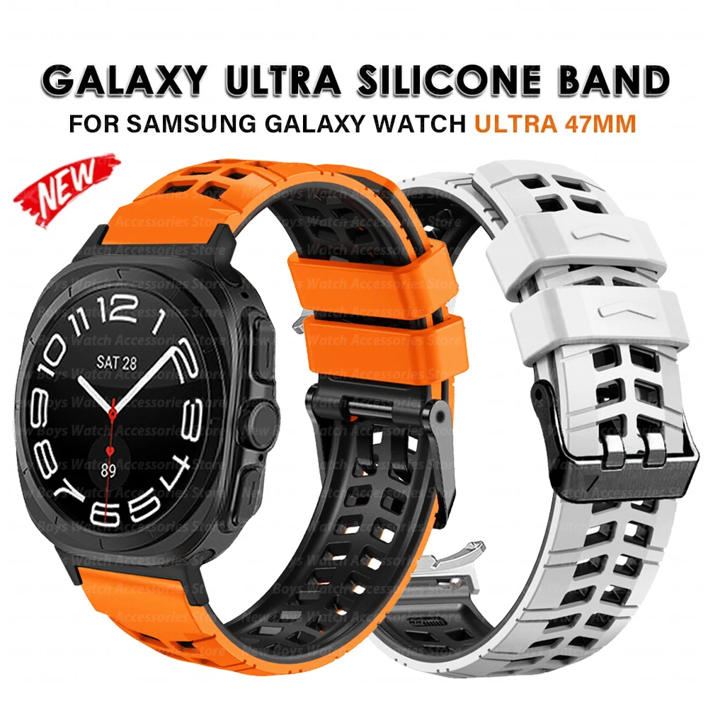 Silicone-Sport-Band-for-Samsung-Galaxy-Watch-Ultra-47mm-Men-Breathable ...