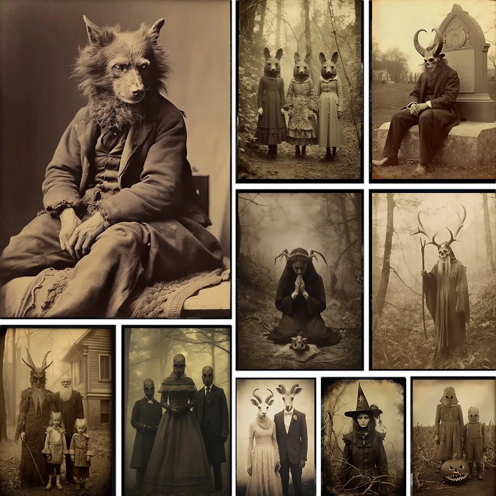 Dark-Academia-Art-Grotesque-Aesthetics-Poster-Prints-Gothic-Ghost-Witch ...