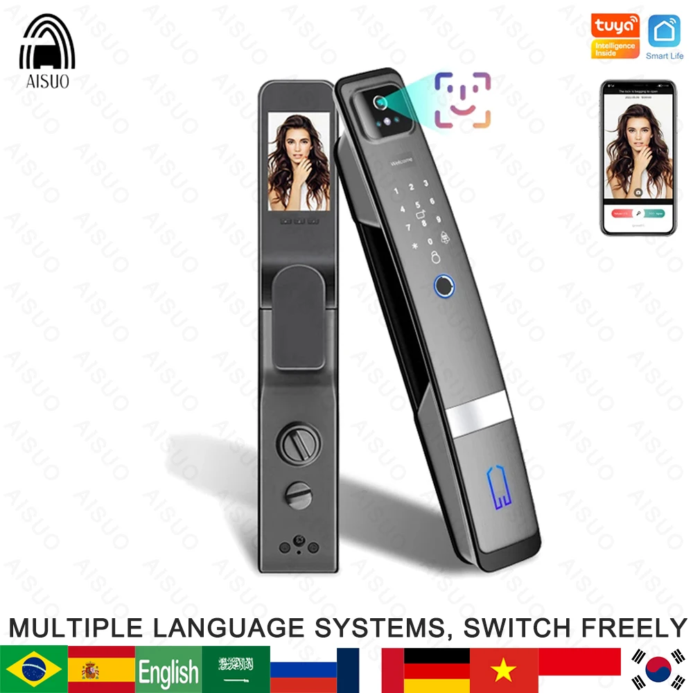 Tuya Smart 3D Face Door Lock Security Face & Camera Monitor Intelligent ...
