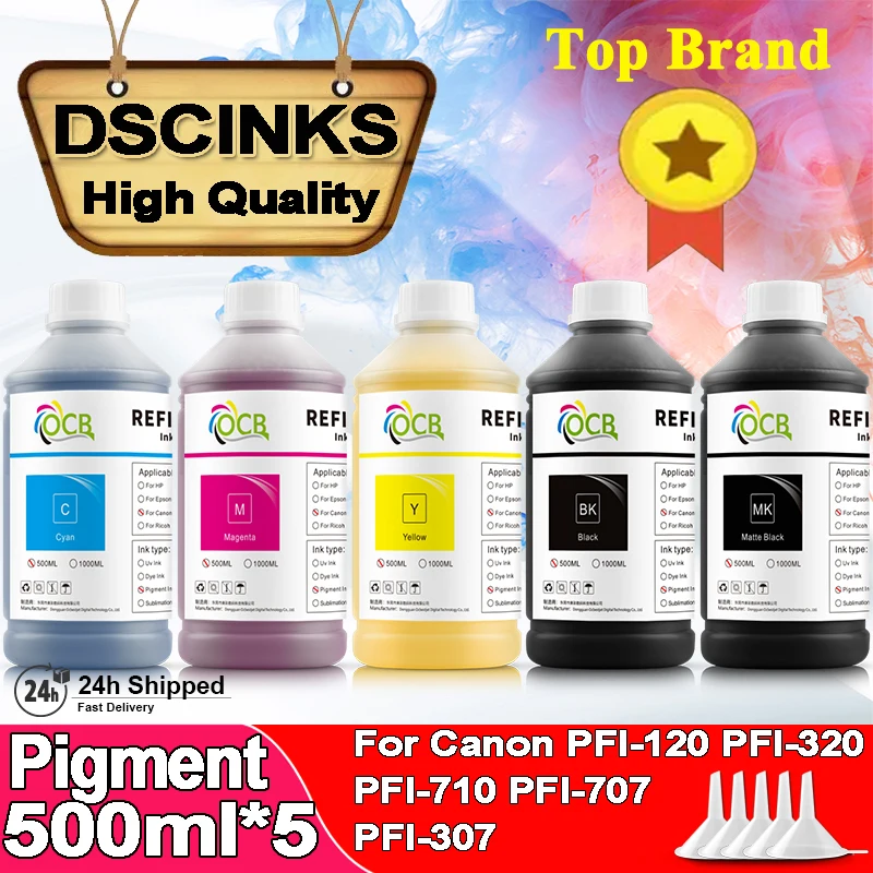 500ml-5Color-Pigment-Ink-For-Canon-PFI-120-PFI-320-PFI-710-PFI-707-PFI ...