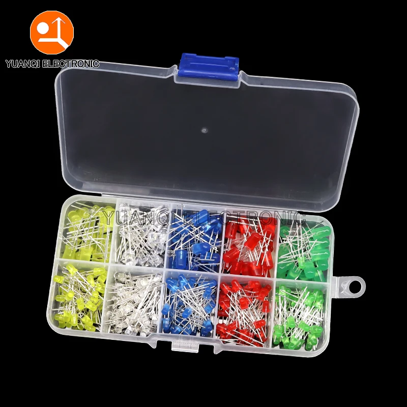 100-200PCS-F3-F5-Light-Emitting-Diode-Electronics-Set-Box-3MM-5MM-LED ...