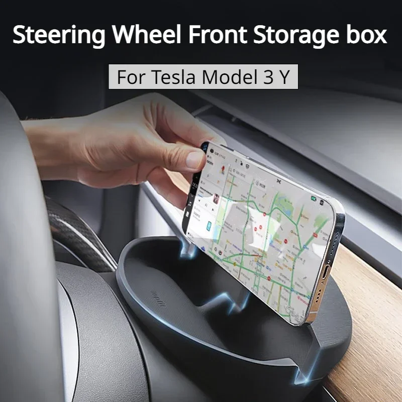 Steering-Wheel-Front-Storage-Box-for-Tesla-Model-3-Y-Multifunctional ...
