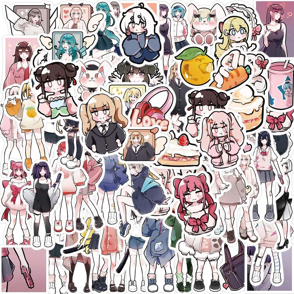 10-60pcs-Cartoon-Fashion-Cute-Girl-Stickers-Pack-for-Kids-Scrapbooking ...