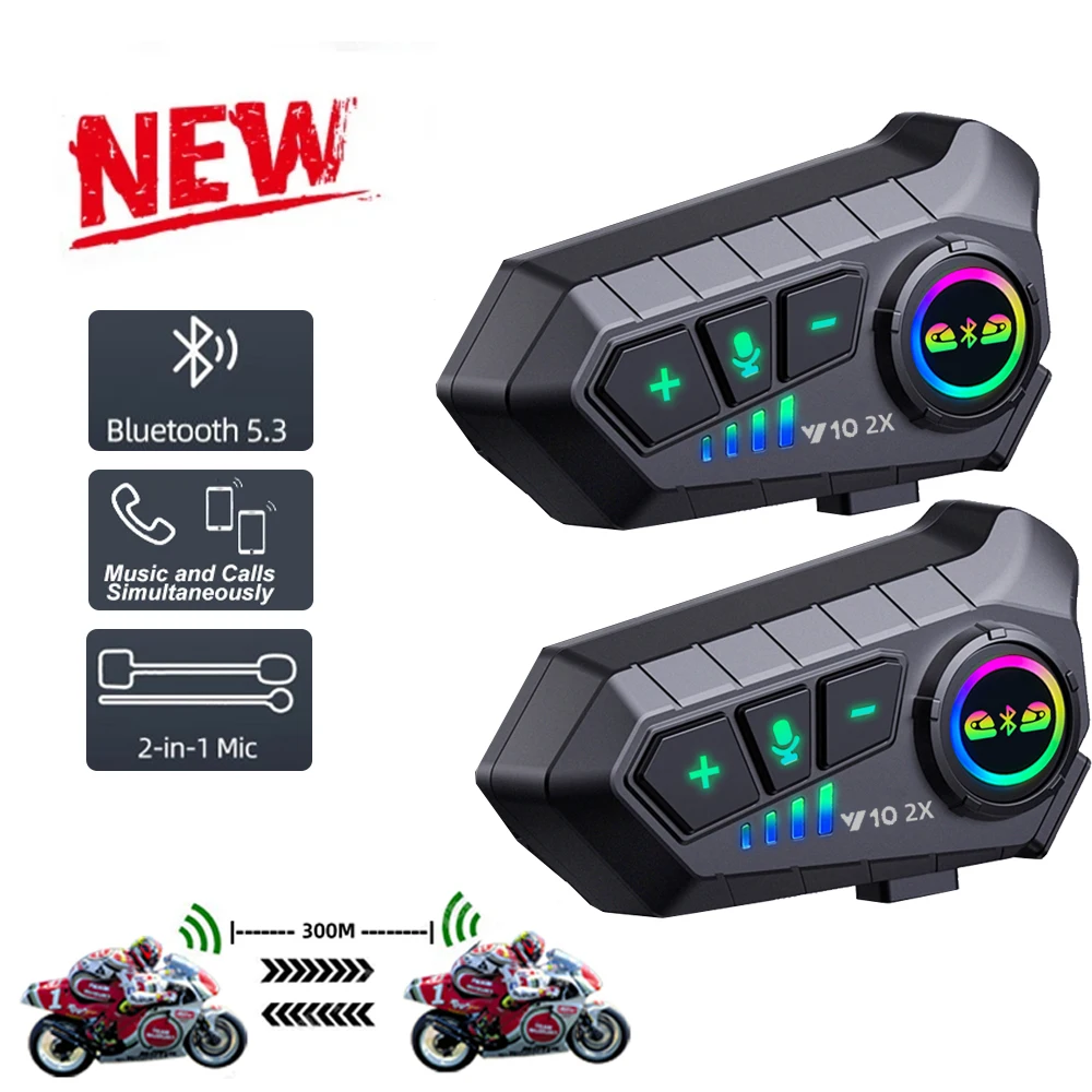 Oreillette Bluetooth 5.3 pour moto, appareil de communication pour ...