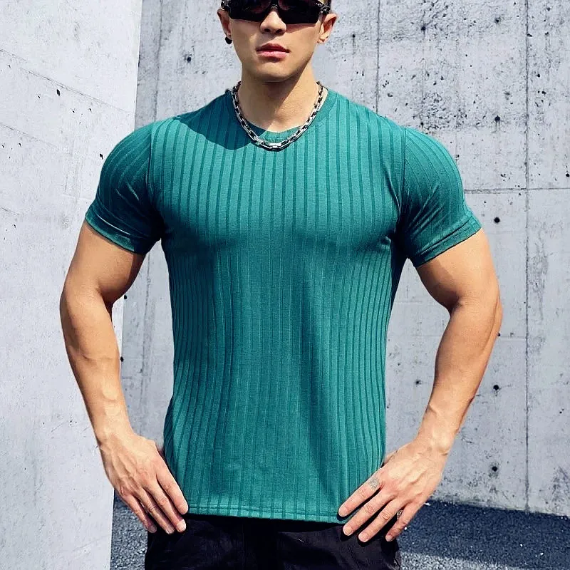 Summer-Running-Fitness-T-shirt-Men-Slim-Quick-dry-Training-Short ...