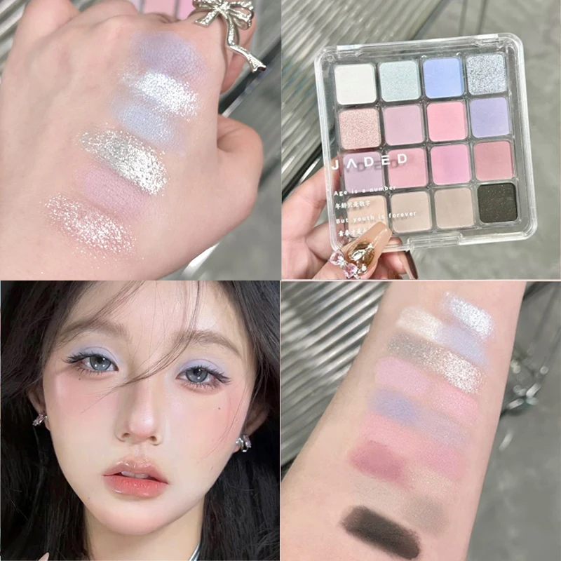 Pearly-Glitter-Eyeshadow-Palette-Matte-Blue-Pink-Korean-Charming-Eye ...