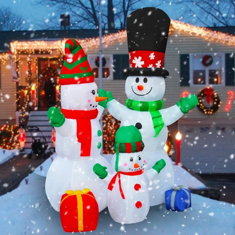 6-Ft-LED-Light-Up-Inflatable-Christmas-Snowman-Family-Scence-Decoration ...