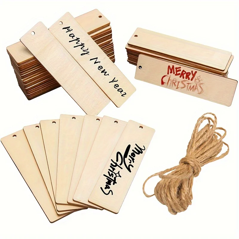 Marcadores-em-branco-de-madeira-com-corda-de-c-nhamo-DIY-Bookmarks ...