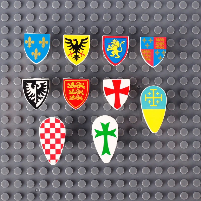 MOC Mdieval Military Shield Building Blocks Castle Lion Knights Roma ...