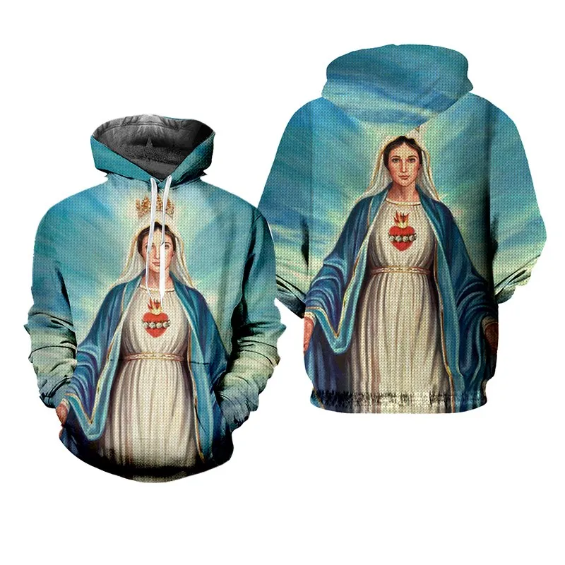 Suéter con estampado 3D de la Virgen María para hombre y mujer ...