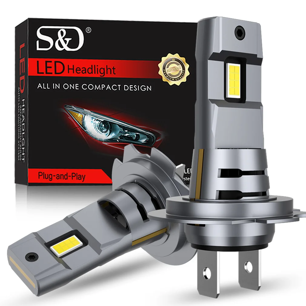 120W H7 LED Headlight Bulb Mini With Fan CSP Car Headlamp Auto Diode ...