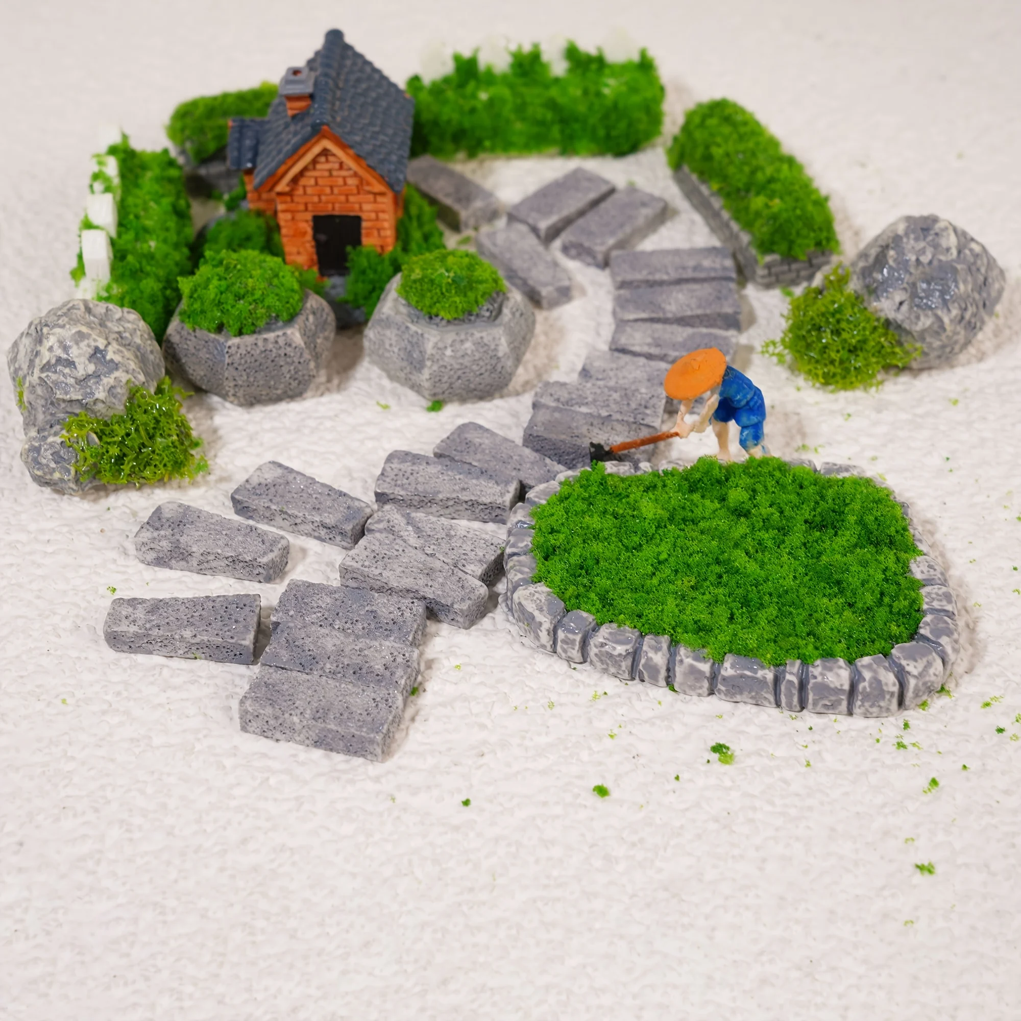 30pcs Mini Model Garden Accessories Set, Miniature House Set Micro ...