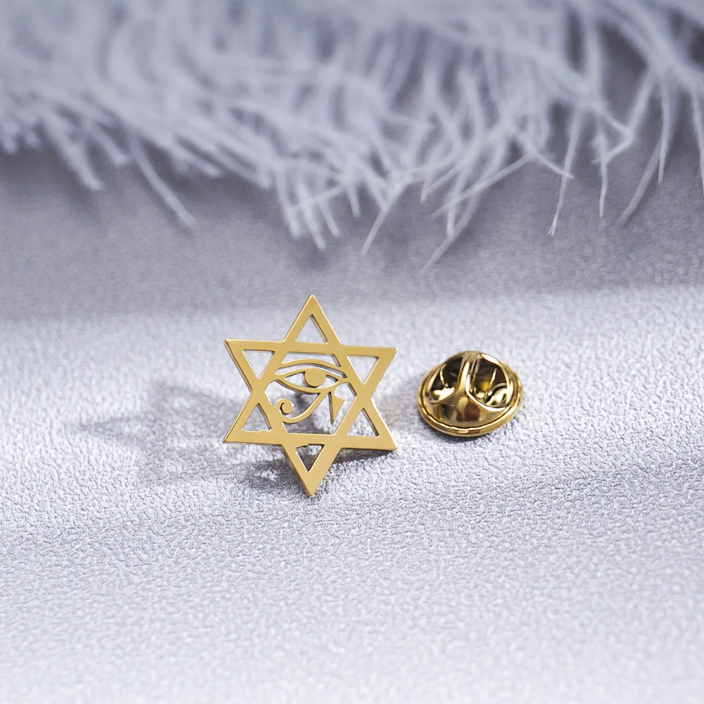 Jewish-Star-of-David-Brooches-Stainless-Steel-Egypt-Eye-of-Ra-Amulet ...
