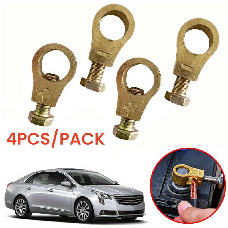 4pcs Brass Screw Terminal Blocks for Car Battery Quick Connect Post ...