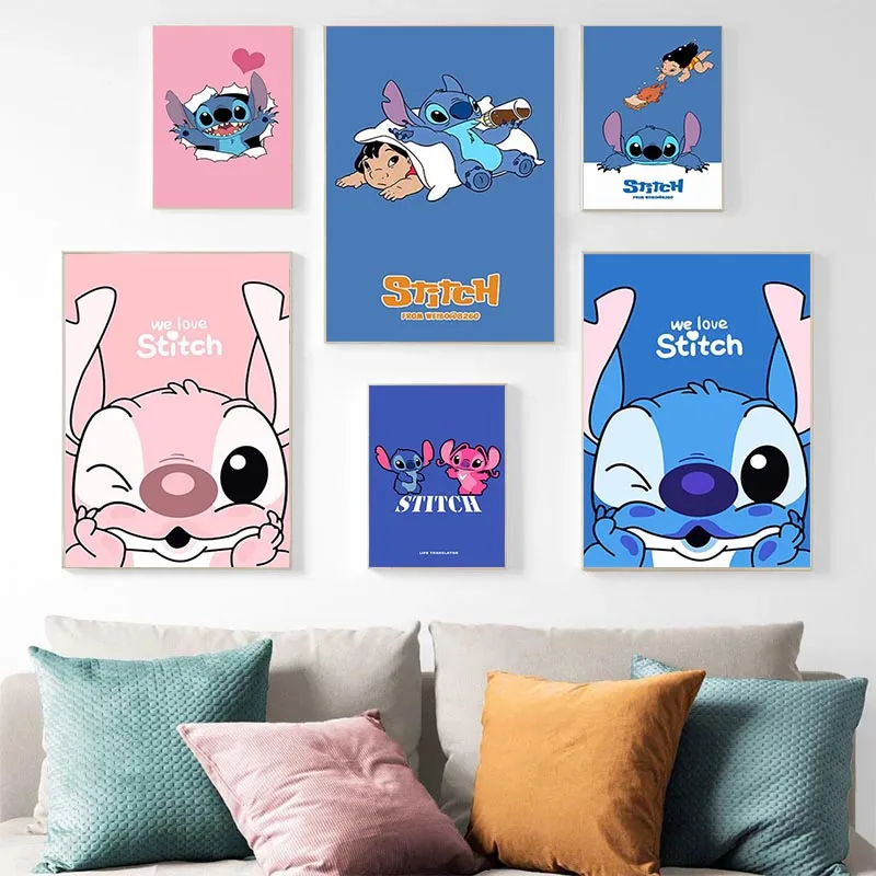 Lilo-Stitch-Posters-Disney-Cartoon-Animation-Canvas-Paintings-and ...