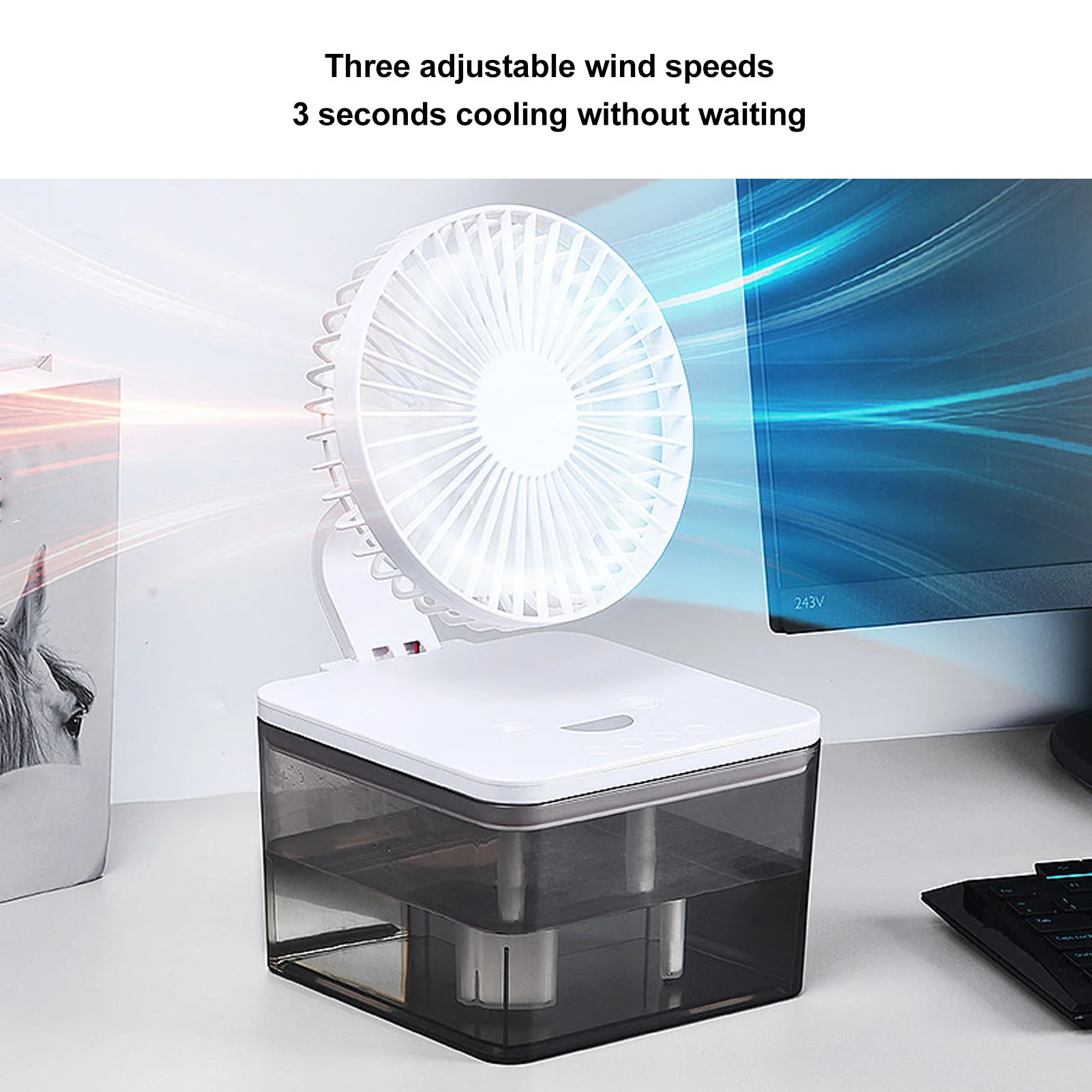 Mini-Humidifier-with-Fan-3L-Water-Tank-Rechargeable-Misting-Cooling ...