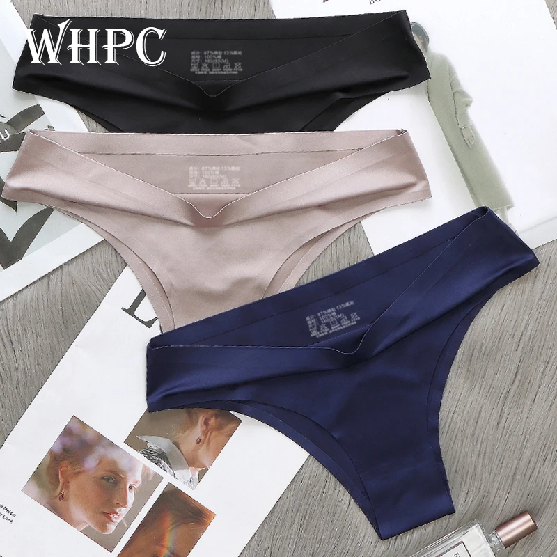 Women's Solid Ice Silk Panties Ladies Sports Fitness Underwear Female ...