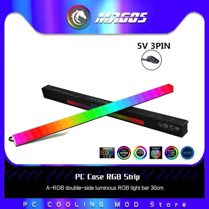 Aluminum Alloy Rgb Pc Case Led Strip 5v A-rgb Double-side Luminous Rgb ...
