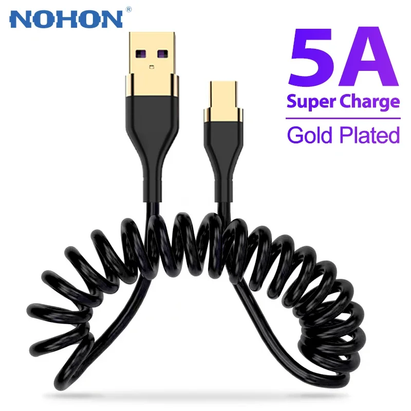 5A-Spring-USB-C-Cable-Wire-for-Xiaomi-Samsung-Huawei-SuperCharge-Type-C ...