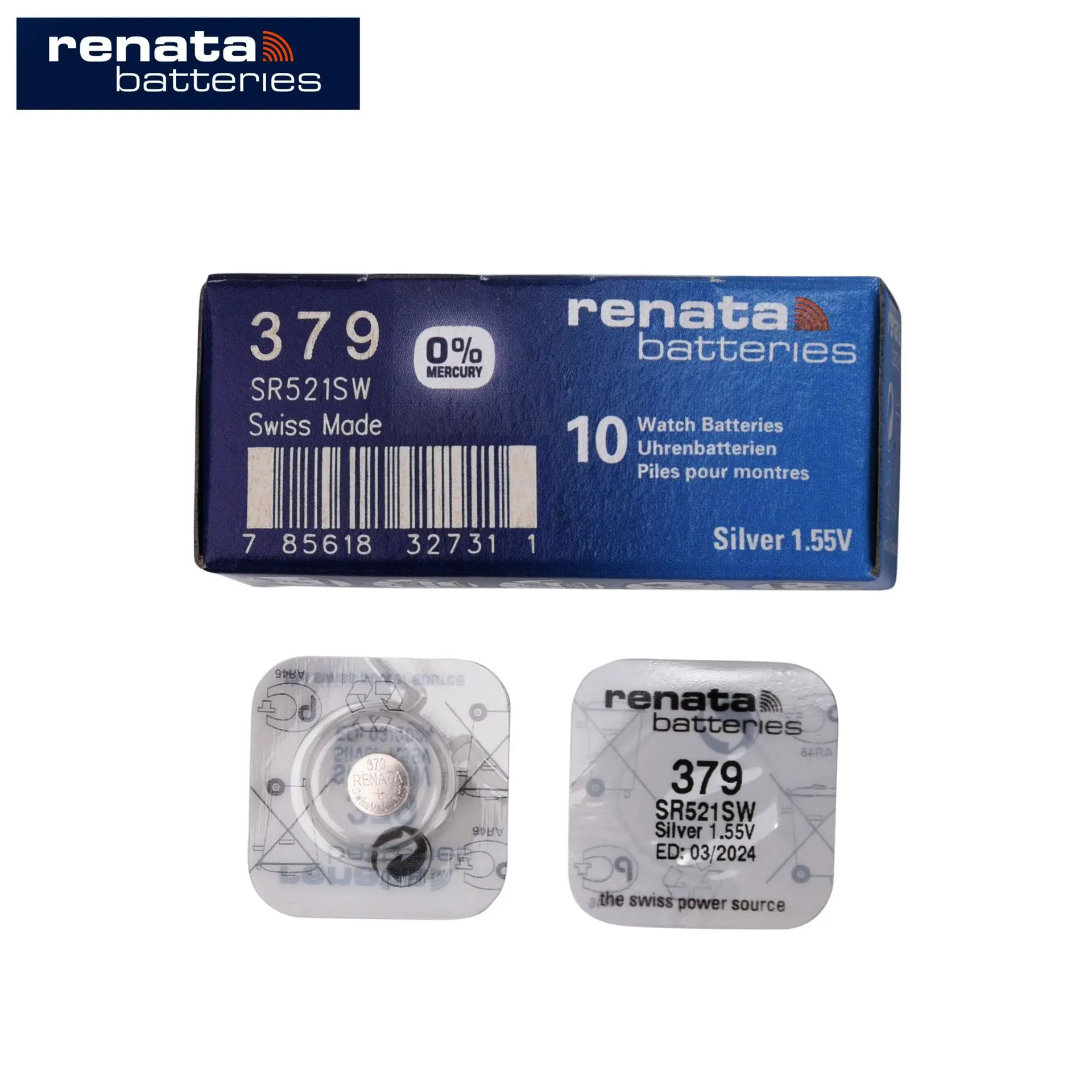 20xrenata Silver Oxide Watch Battery 379 Sr521sw 521 1.55v 100% ...