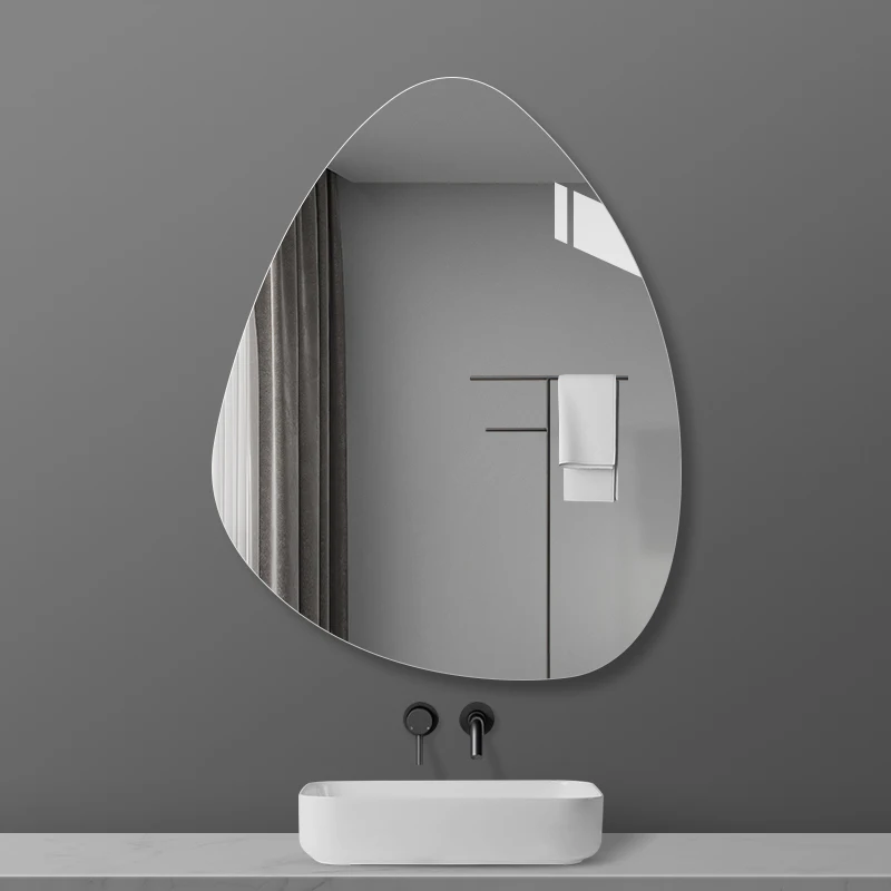 Modern Aesthetic Bathroom Mirror Curved Makeup Safety Clear Bathroom ...