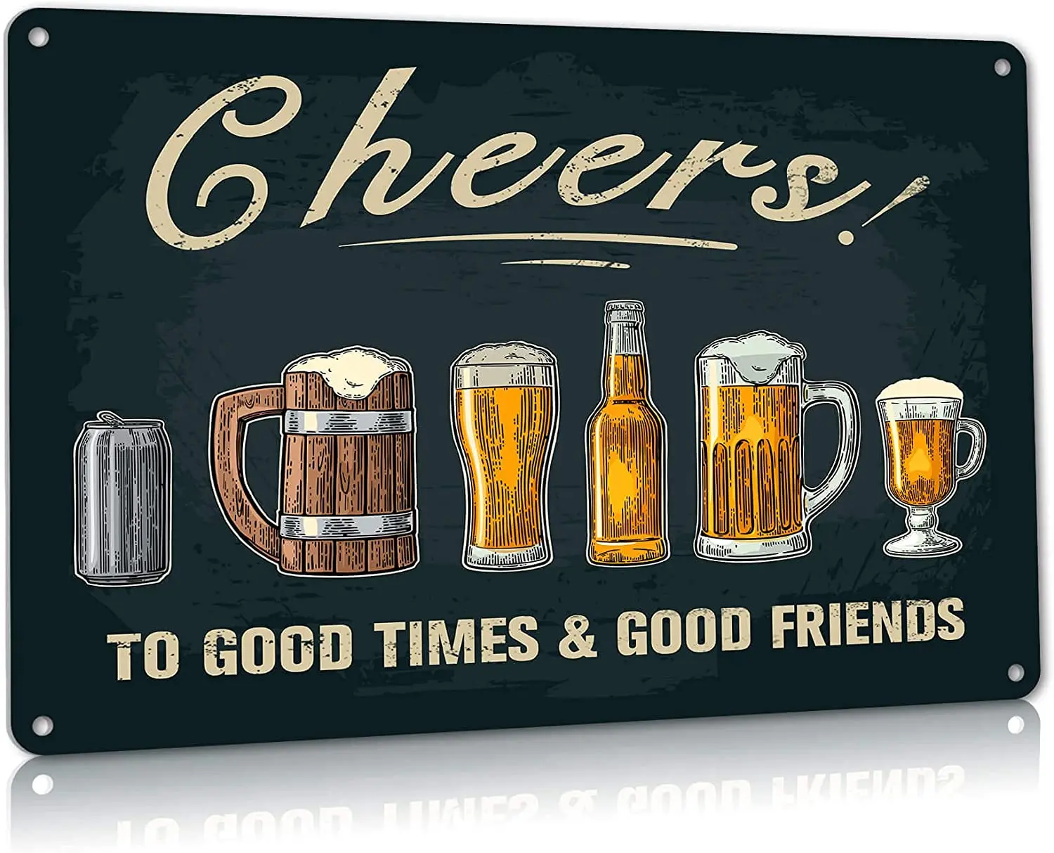Vintage Cheers Signs Man Cave Decor Aluminum Metal Tin Home Bar ...