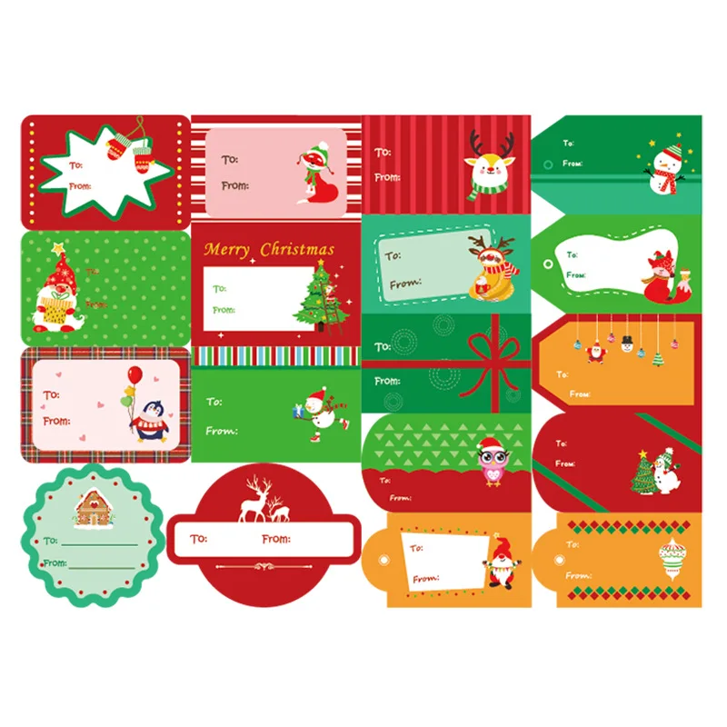 72 Pcs Merry Christmas Gift Name Tags Present Seal Label Stickers ...