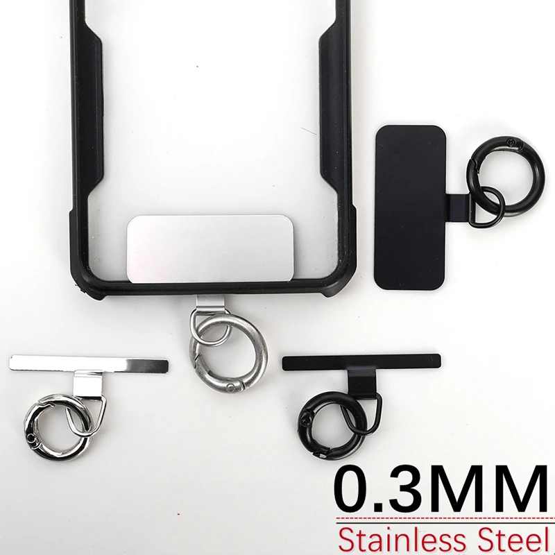 4-1Pcs-Ultra-Thin-Stainless-Steel-Phone-Lanyard-Gasket-with-Ring-Mobile ...